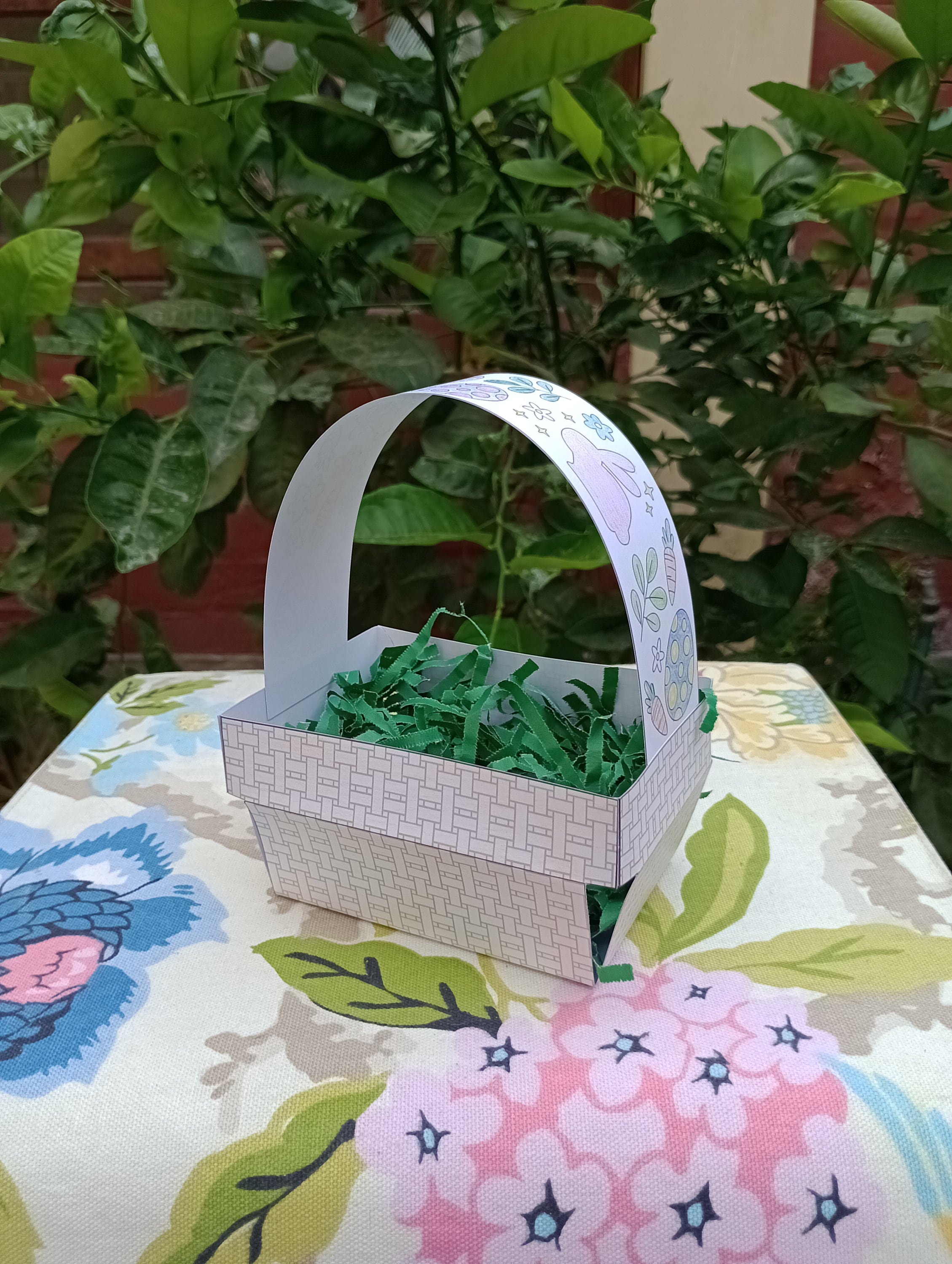 Cute Coloring Papercraft Basket Kid's Activity - Etsy