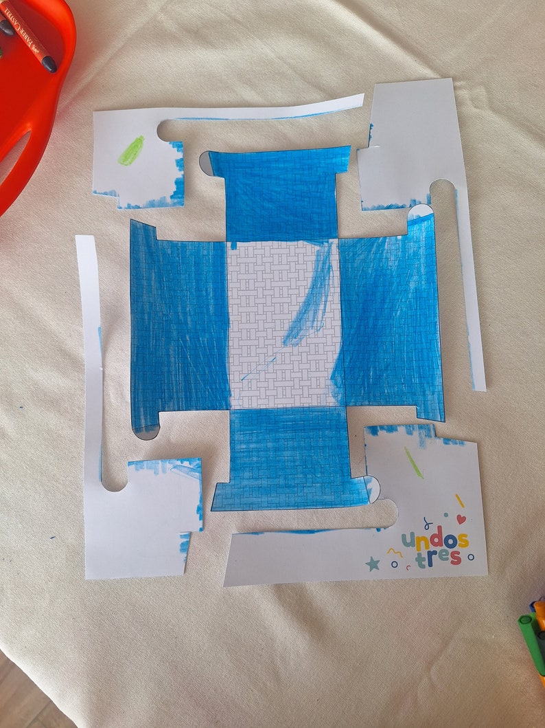 Cute Coloring Papercraft Basket Kid's Activity - Etsy