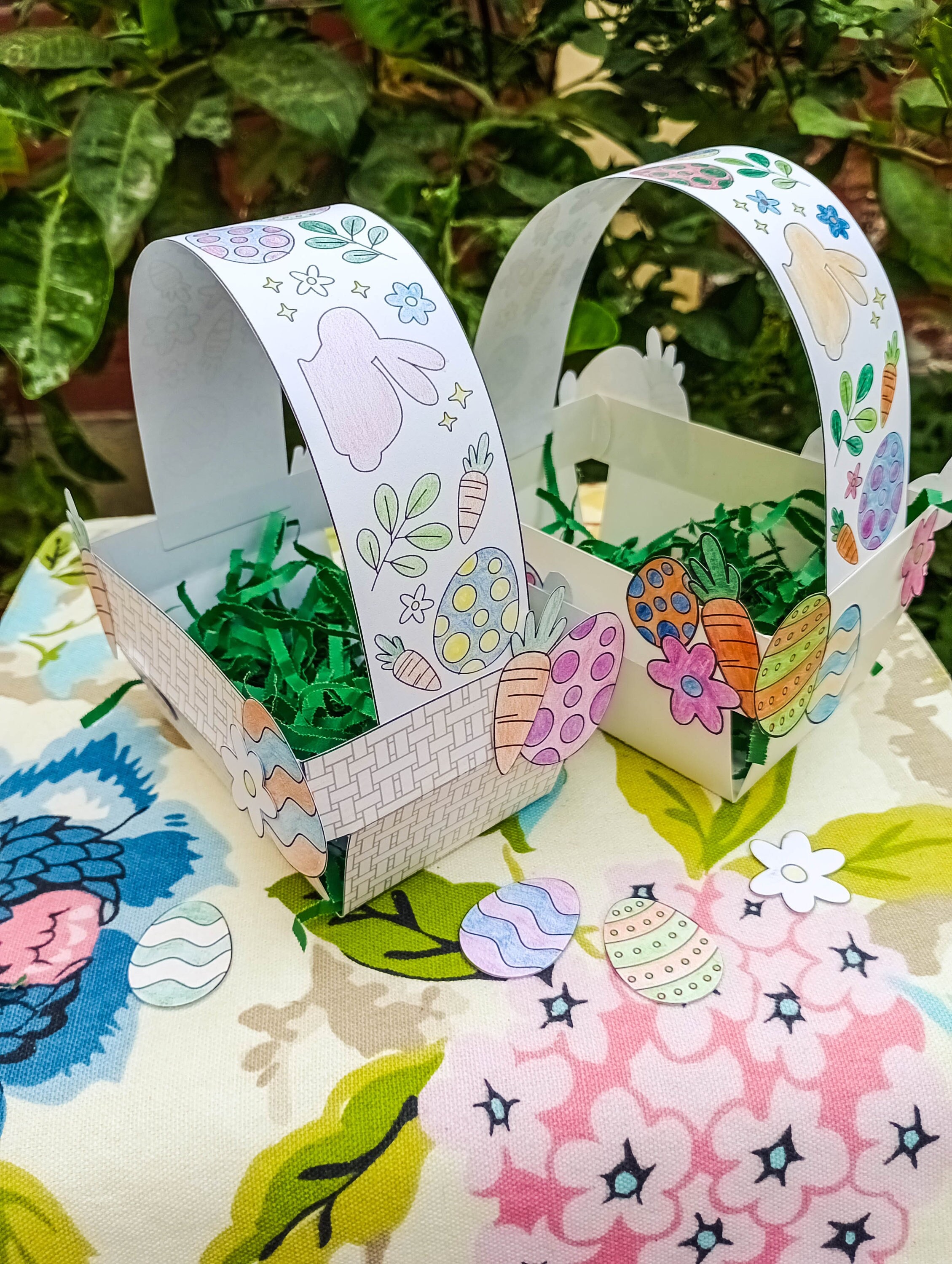 Cute Coloring Papercraft Basket Kid's Activity - Etsy