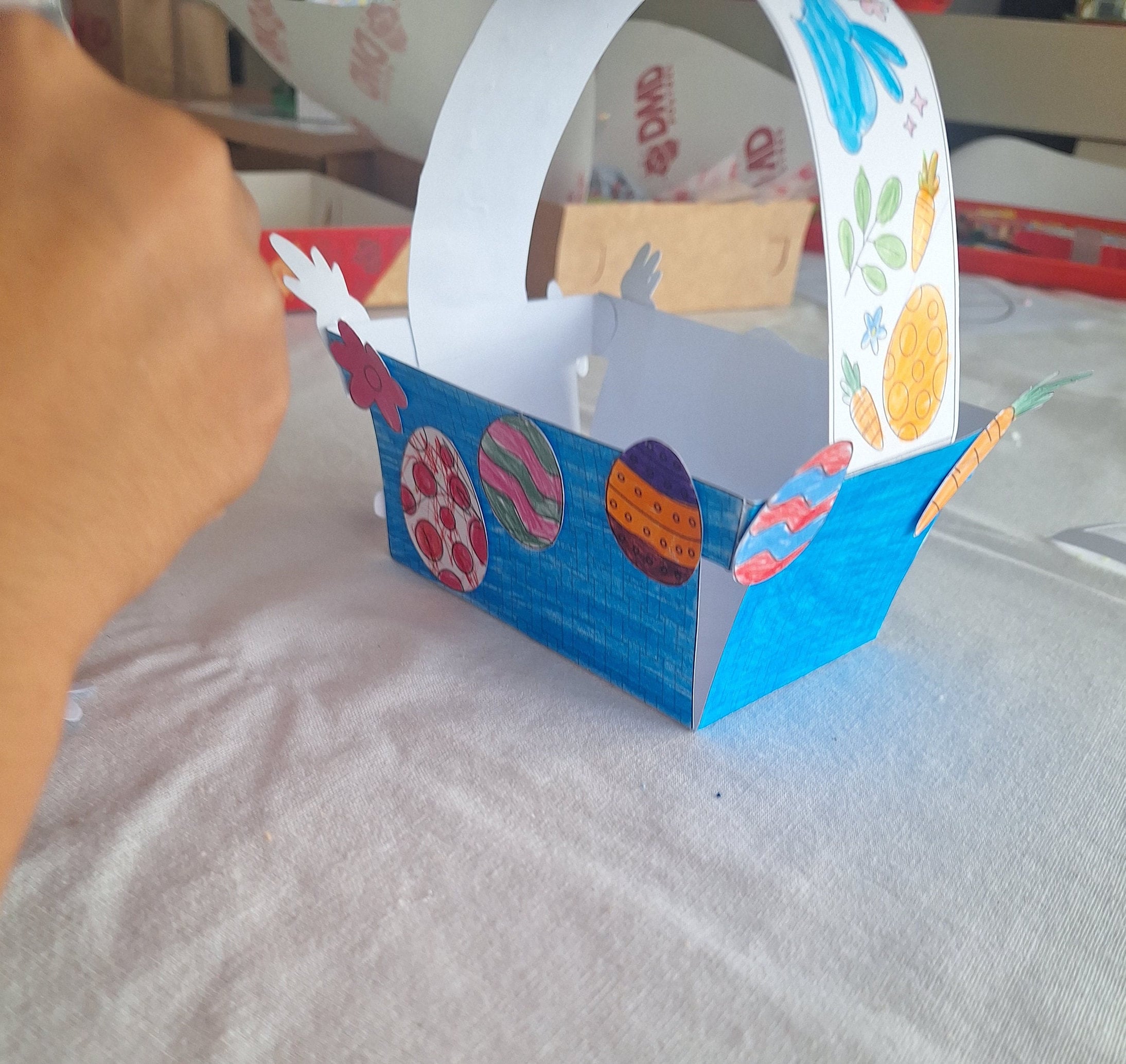 Cute Coloring Papercraft Basket Kid's Activity - Etsy