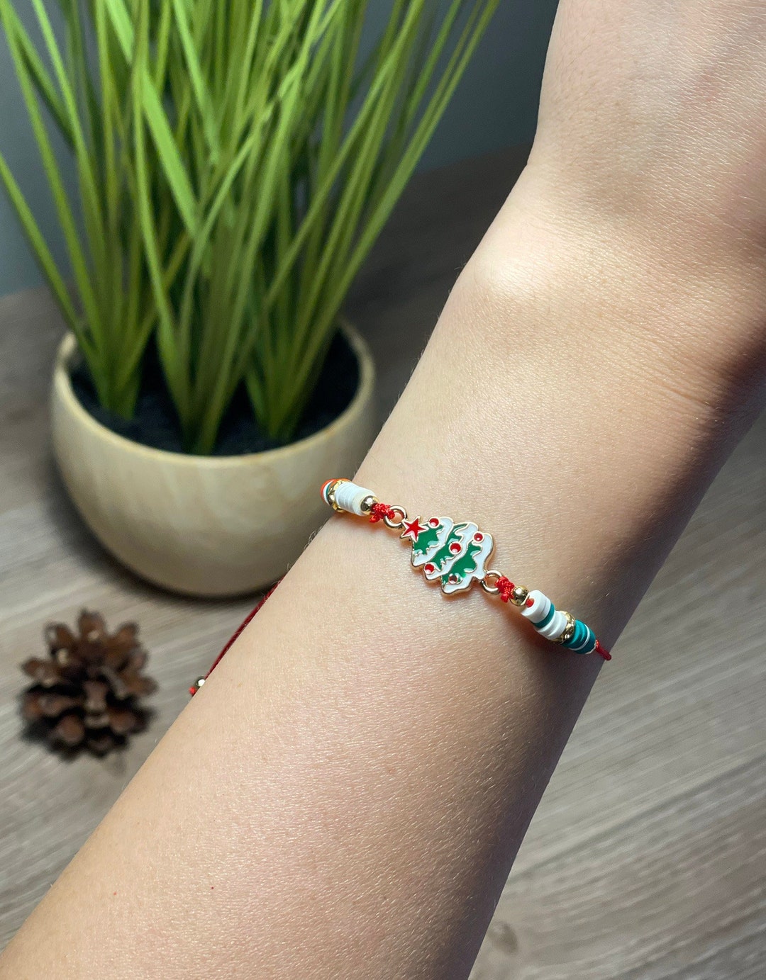 Christmas Tree Bracelet, Pine Tree Bracelet, Christmas Bracelet ...