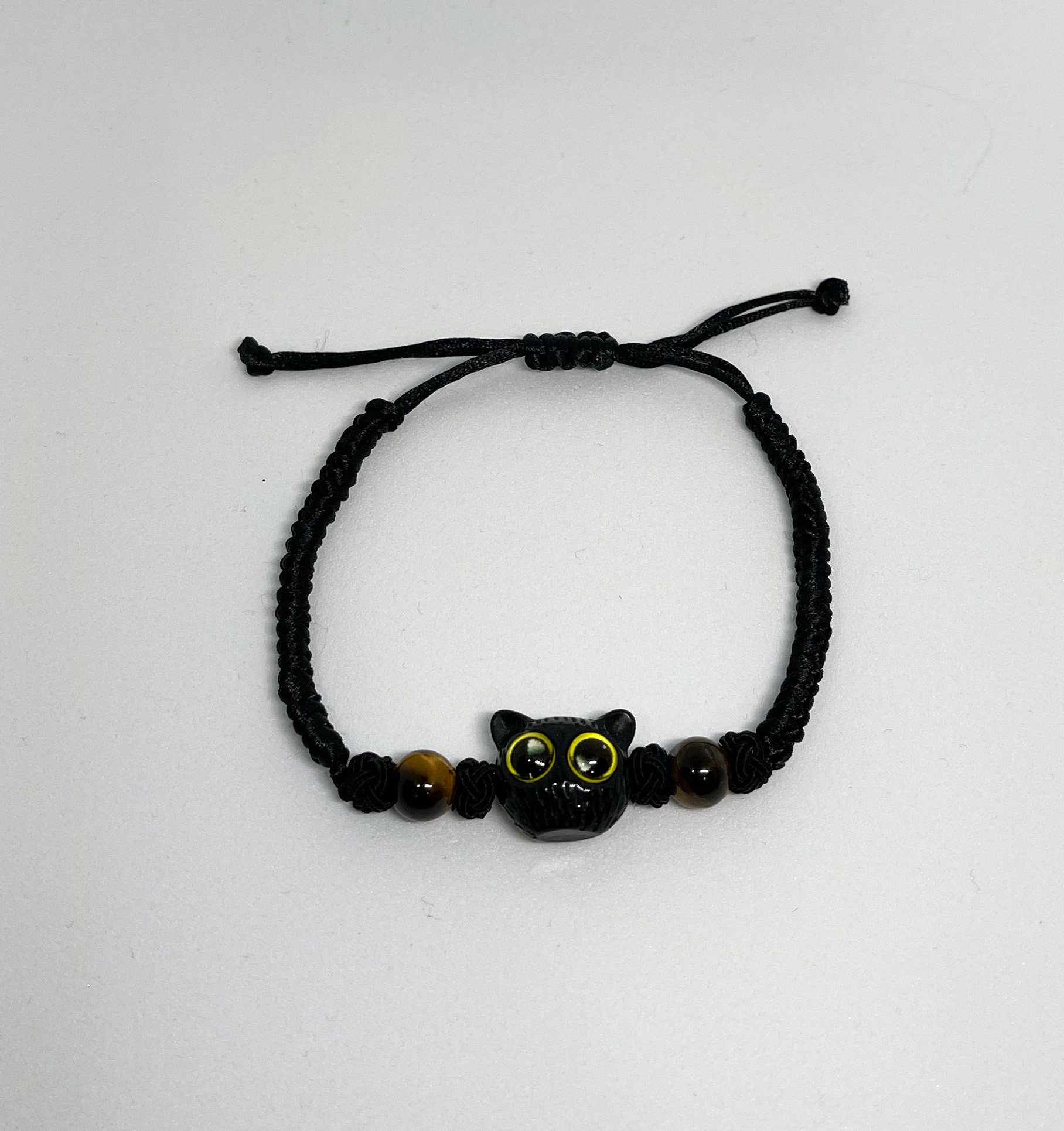 Cat Design Bracelet, Cute Cartoon Kitty Braided Bracelet, Cat Mom ...