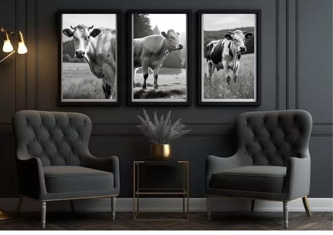 Cow Digital Print Collection - Set of 5, Instant Download, Versatile 4: ...