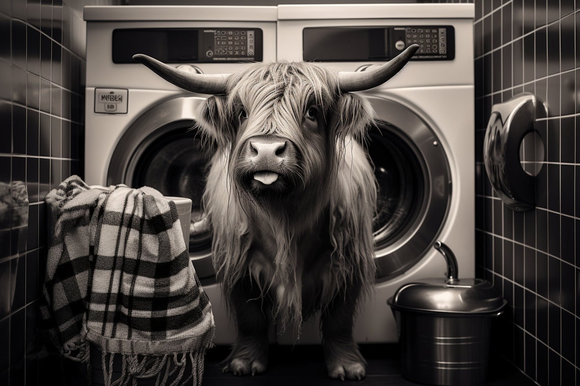 Highland Cow Laundry Set 10 Photos - Digital Download - Instant ...