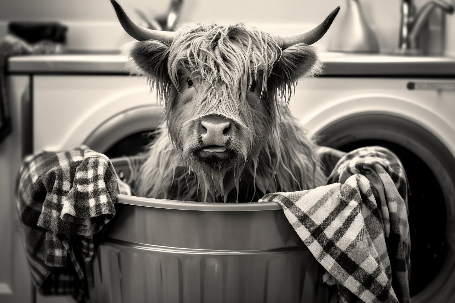 Highland Cow Laundry Set 10 Photos - Digital Download - Instant Download - Laundry Room Decor ...
