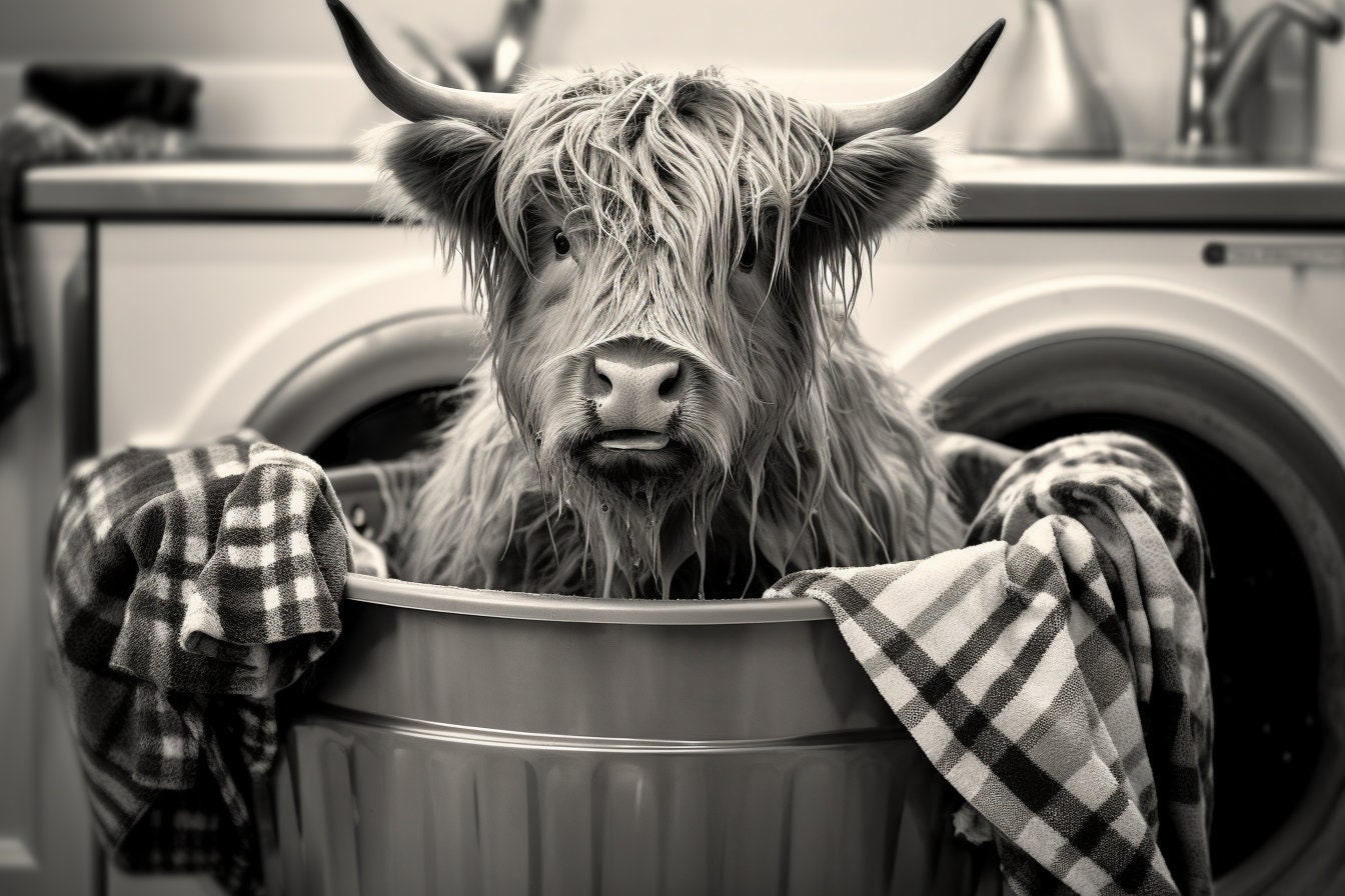 Highland Cow Laundry Set 10 Photos - Digital Download - Instant ...