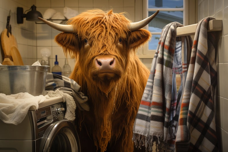 Highland Cow Laundry Set 10 Photos - Digital Download - Instant ...