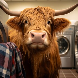 Highland Cow Laundry Set 10 Photos - Digital Download - Instant ...