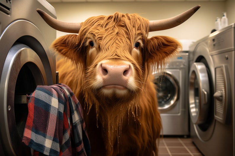 Highland Cow Laundry Set 10 Photos - Digital Download - Instant ...
