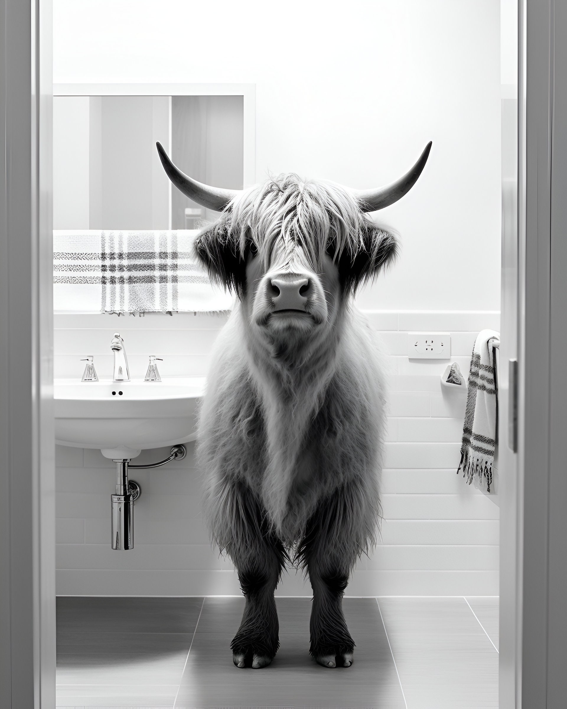 Highland Cows Bathroom Set #2 - Digital Download - Bathroom Decor ...