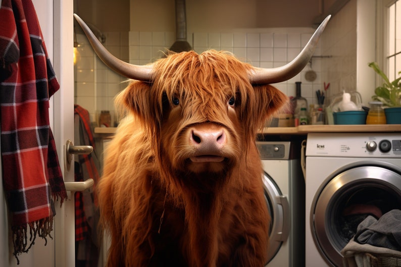 Highland Cow Laundry Set 10 Photos - Digital Download - Instant ...