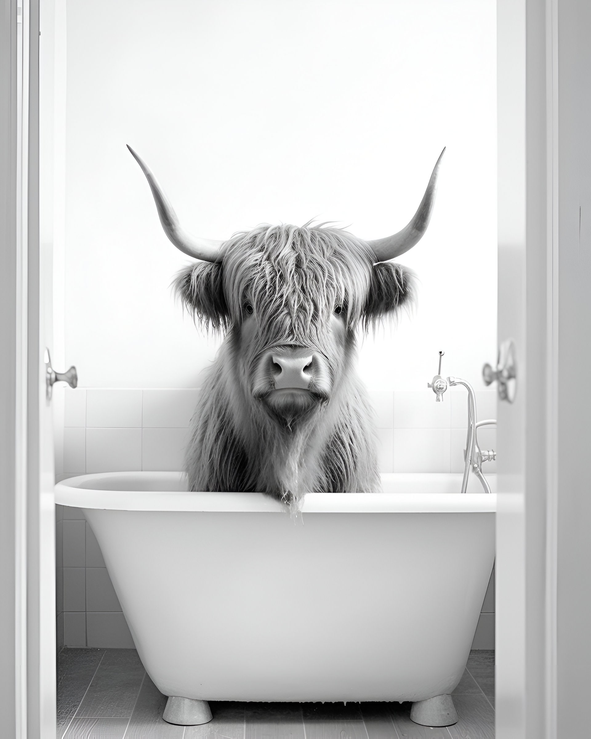 Highland Cows Bathroom Set #2 - Digital Download - Bathroom Decor ...