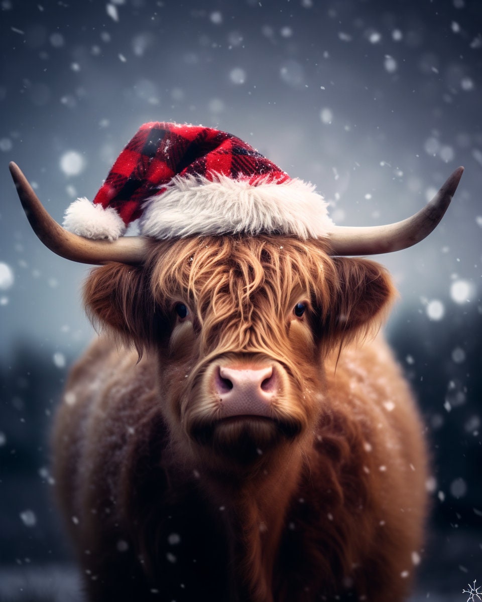 Highland Christmas Cow - Christmas Decor - Wall Decor - Home Decor ...