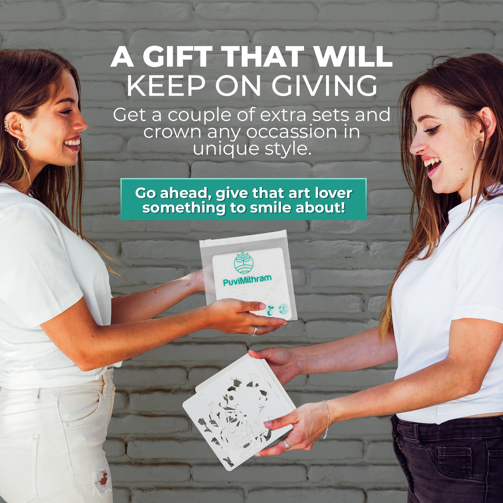 Puvimithram Eco Compostable Wild Flower Stencils for Painting on Walls ...