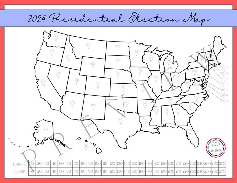 2024 Election Tracker Electoral College Process - Etsy