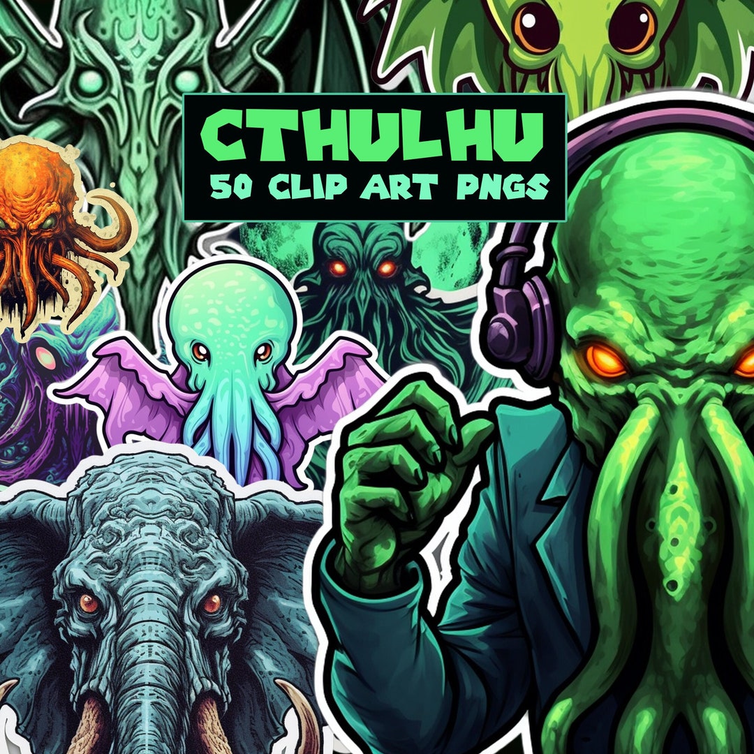 Cthulhu Print Cthulhu PNG Clipart Howard Phillips - Etsy