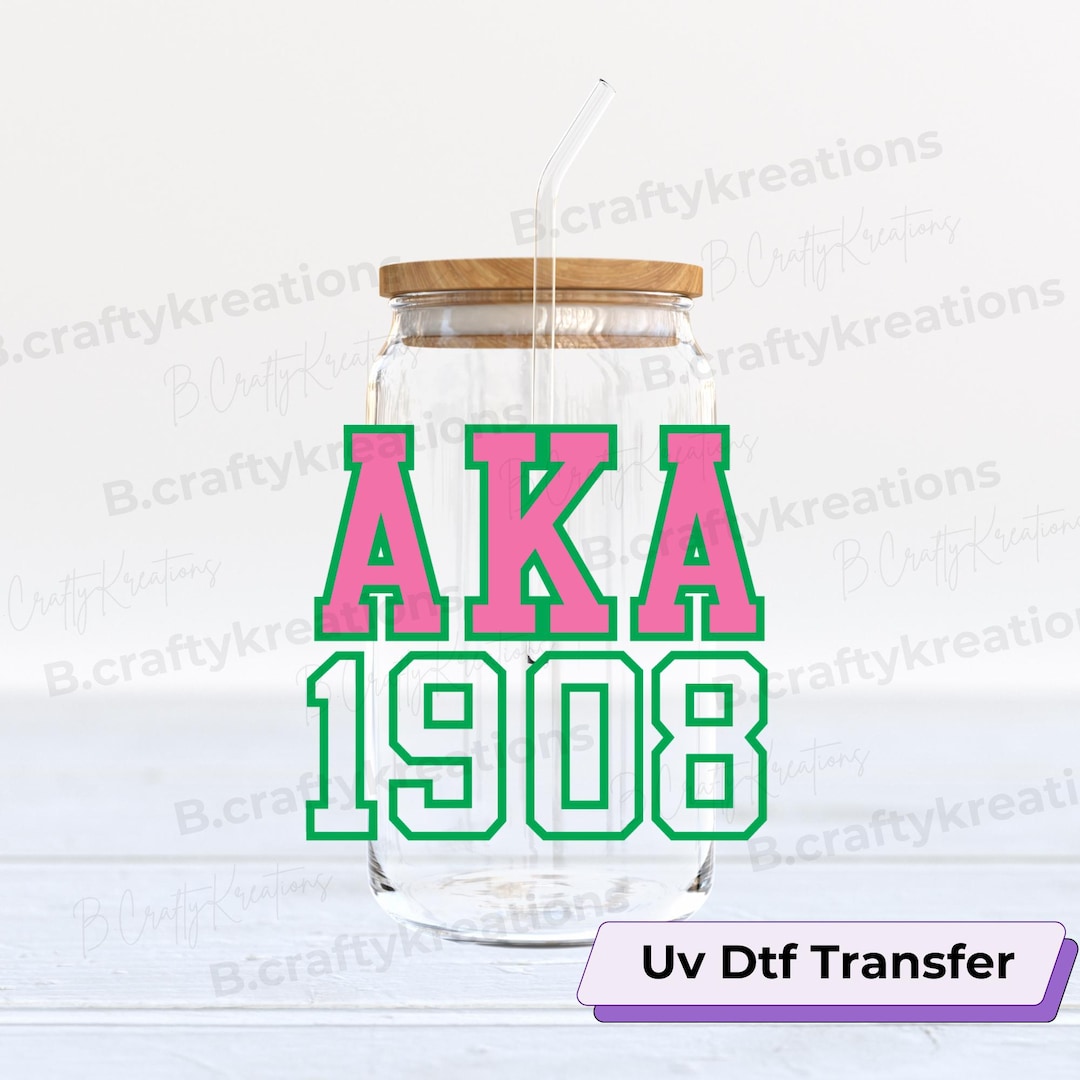 AKA Uv Dtf Transfer, Sorority Uv Transfer, Glass Cup Wrap, Uv Dtf Wrap ...