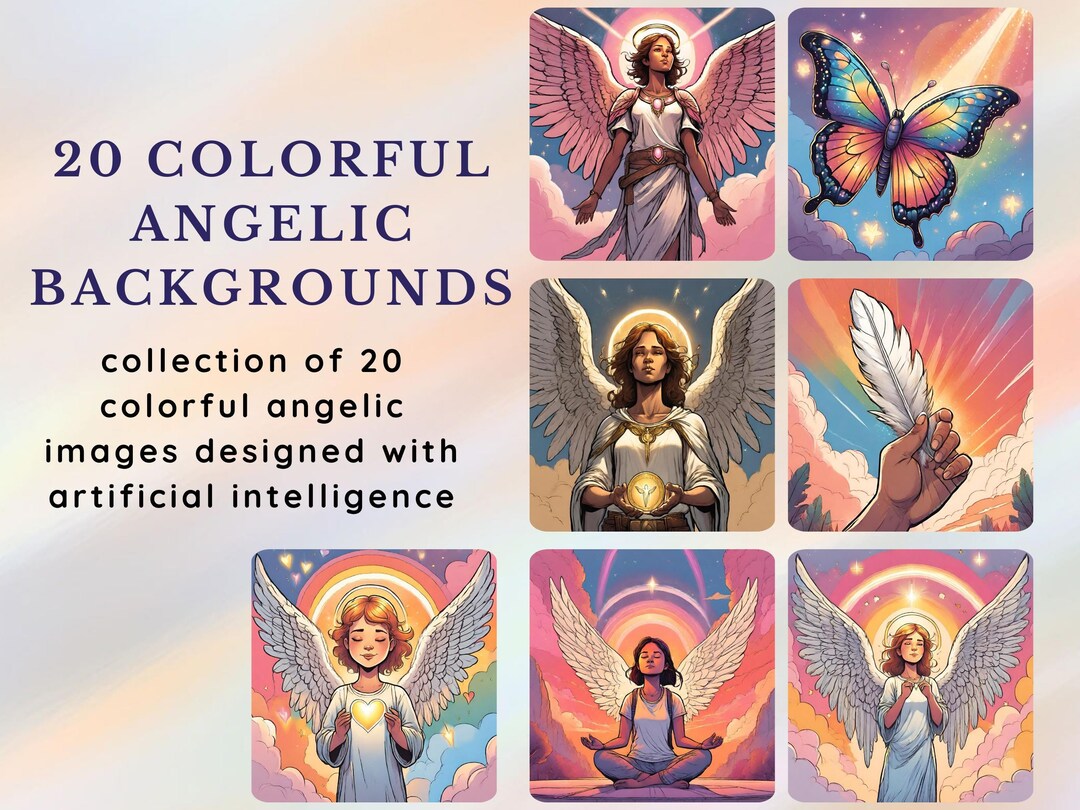 20 Colorful Angelic Backgrounds for Spiritual and Mindful Designs - Etsy