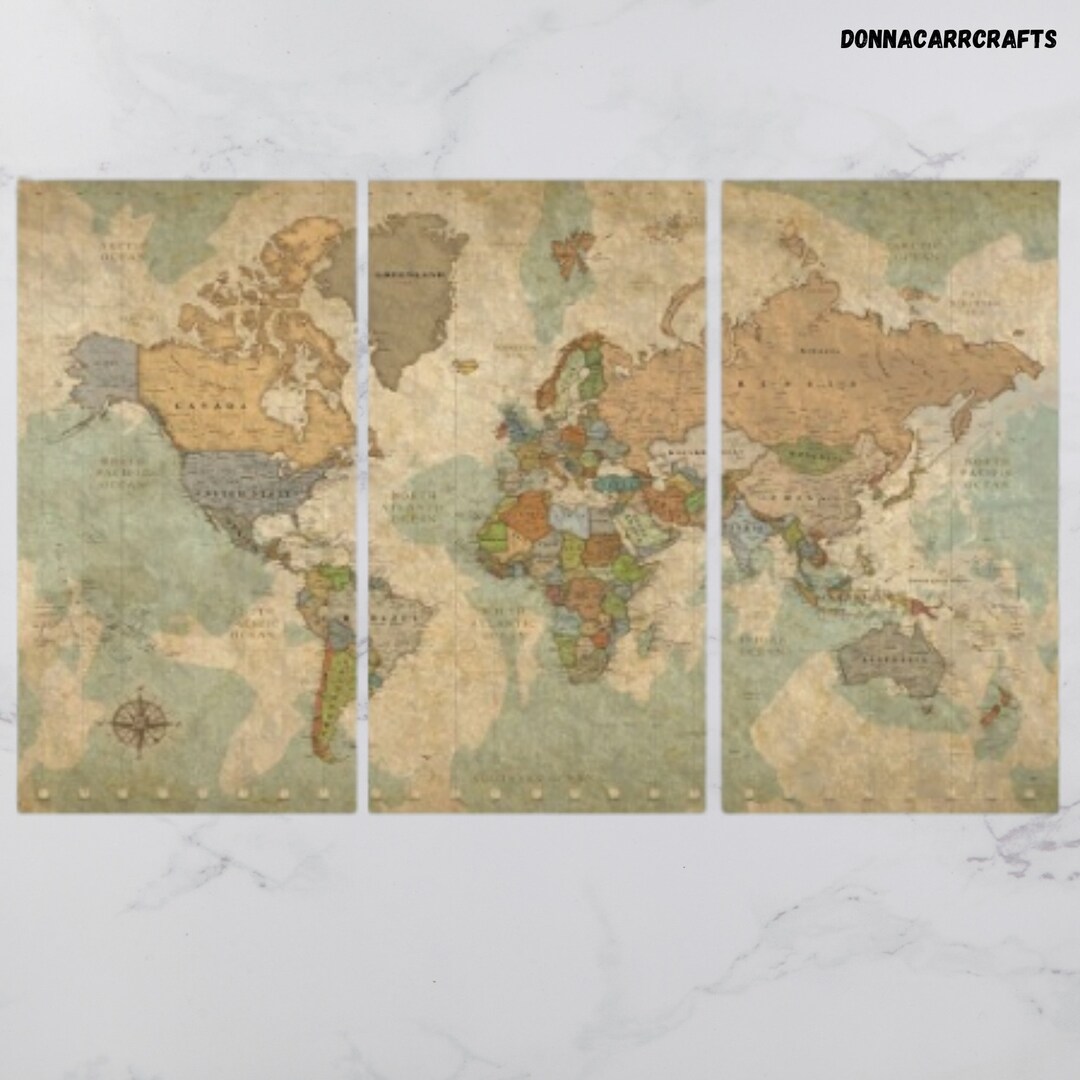 Push-pin Globe Travel Map With a Modern, Vintage Appearance, Ideal as a ...