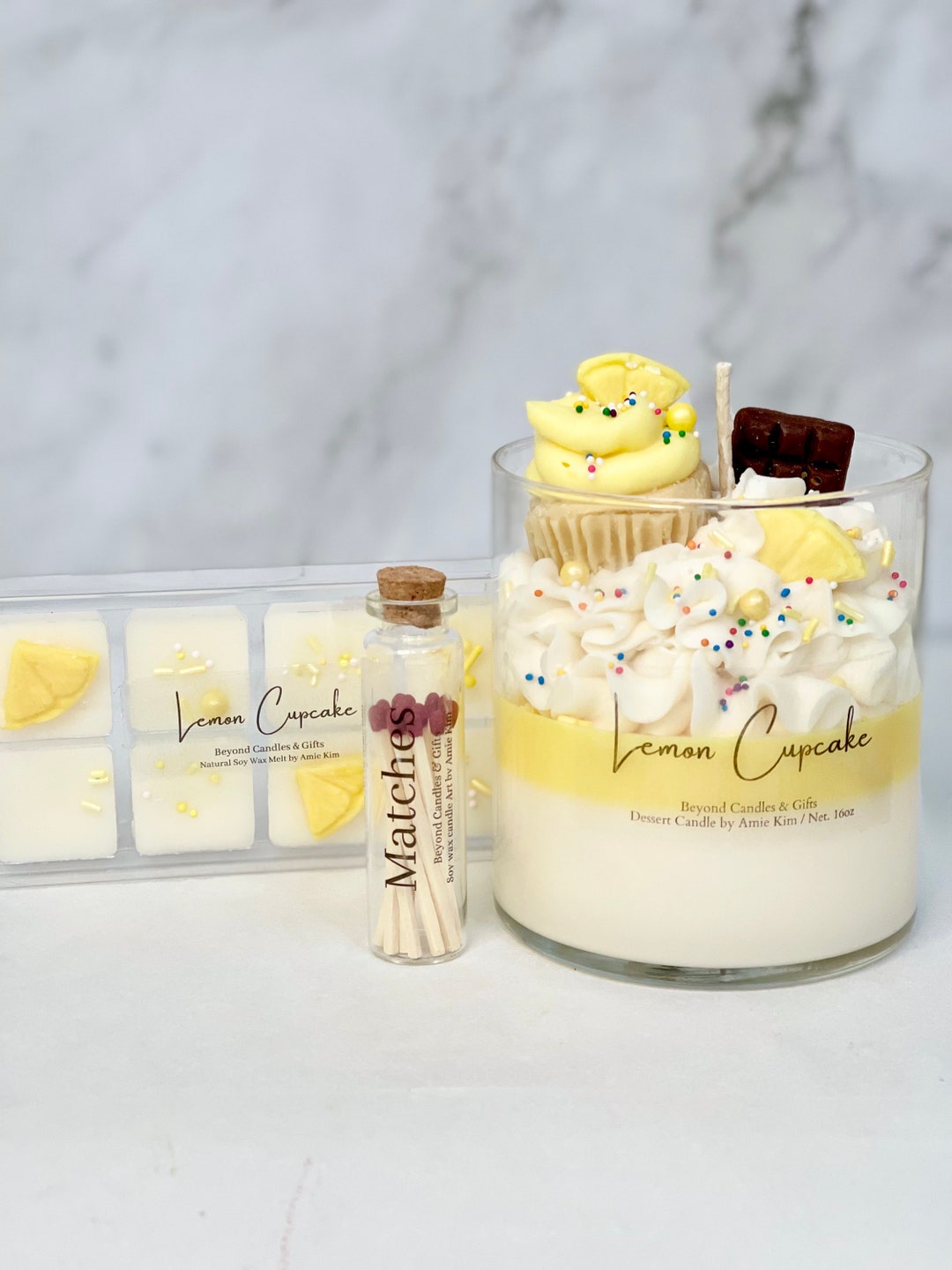 Lemon Cup Cake Dessert Candle (16 Oz) Birthday Gift, Gift for Her ...