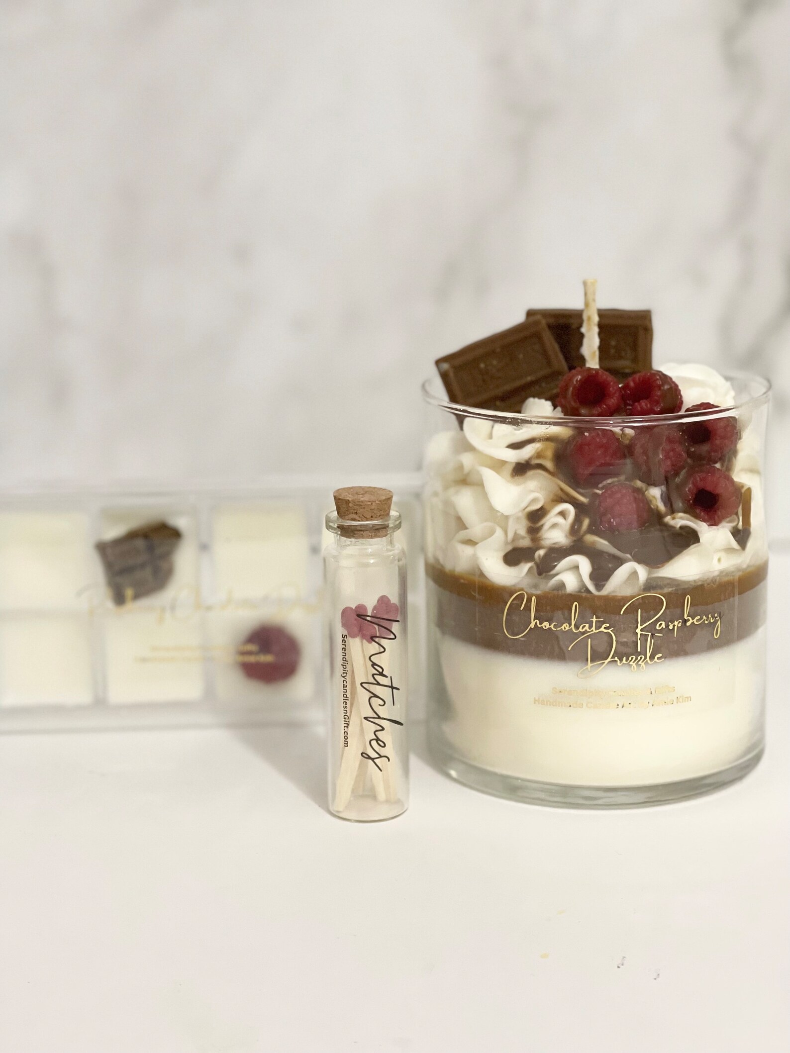 Chocolate Raspberry Drizzle Dessert Candle16 Oz Birthday Gift, Gift for ...