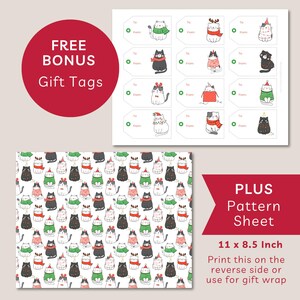Printable Cat Christmas Banner Digital Download, Meowy Christmas ...