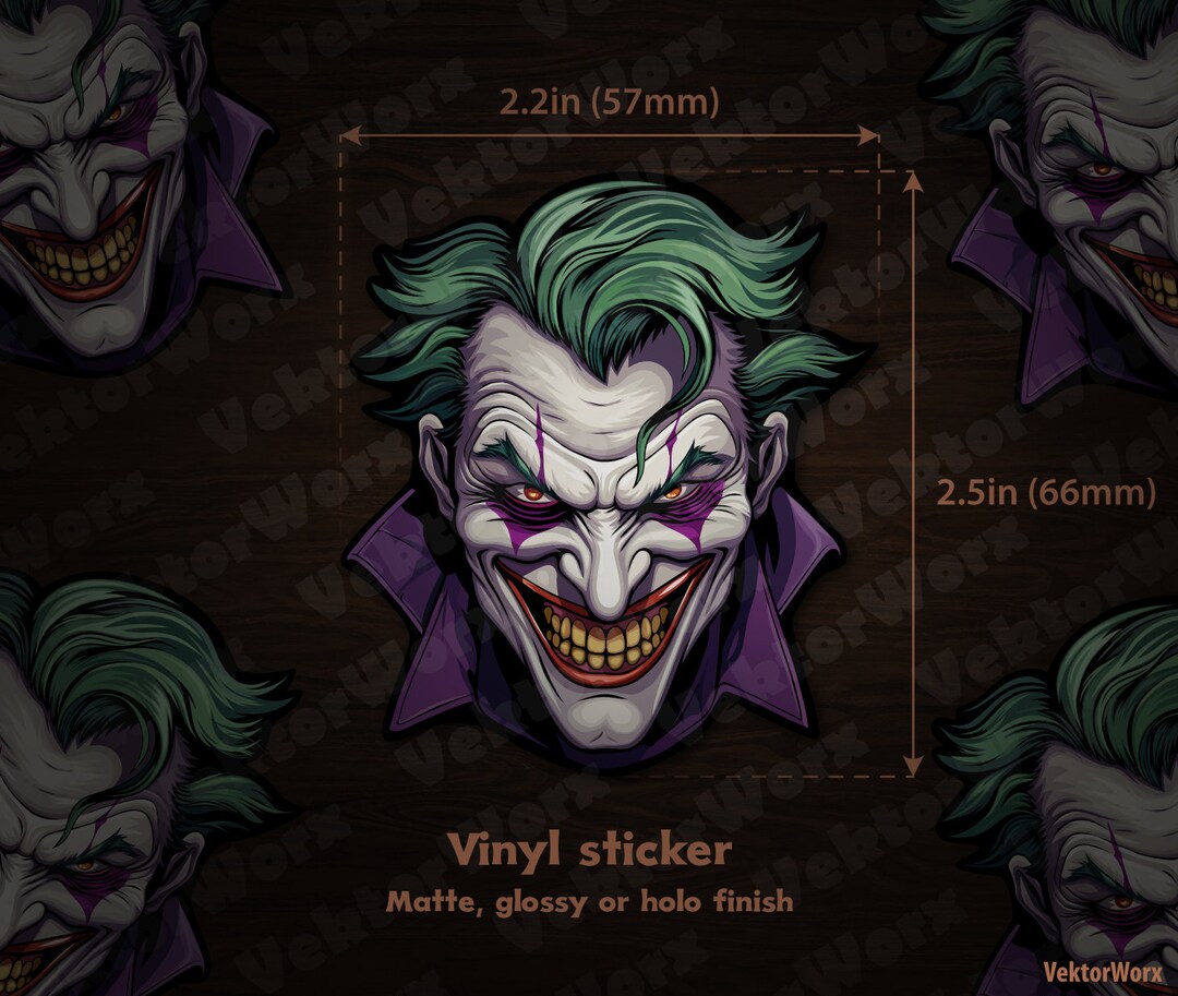 The Joker - DC Comics Villain Sticker for Laptops, Smartphones and More ...
