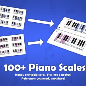 100+ Piano Scales. Printable Reference / Flashcards for Music Study ...