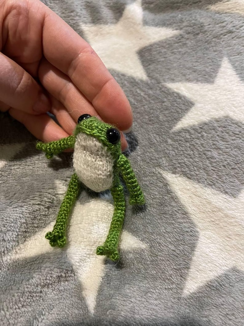 Knitted Frog Amigurumi Toy – Cute Handmade Frog Plushie – Crochet ...