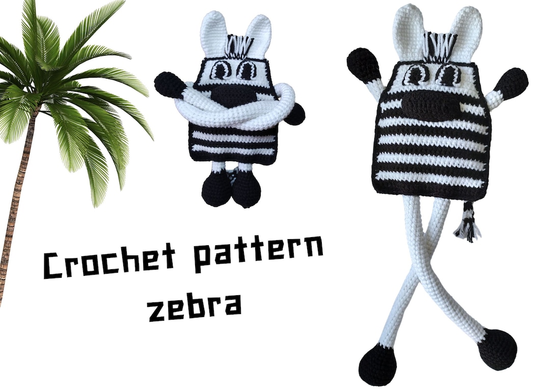 Crochet Pattern,diy Zebra, Pullable Crochet, Crochet Zebra, Fidget Toy ...