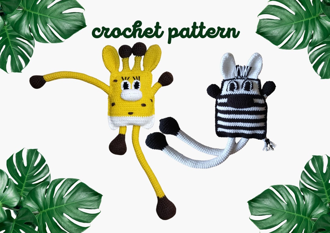 Crochet Pattern of Giraffe and Zebra, Fidget Toy Kids, Sensory Stretchy ...