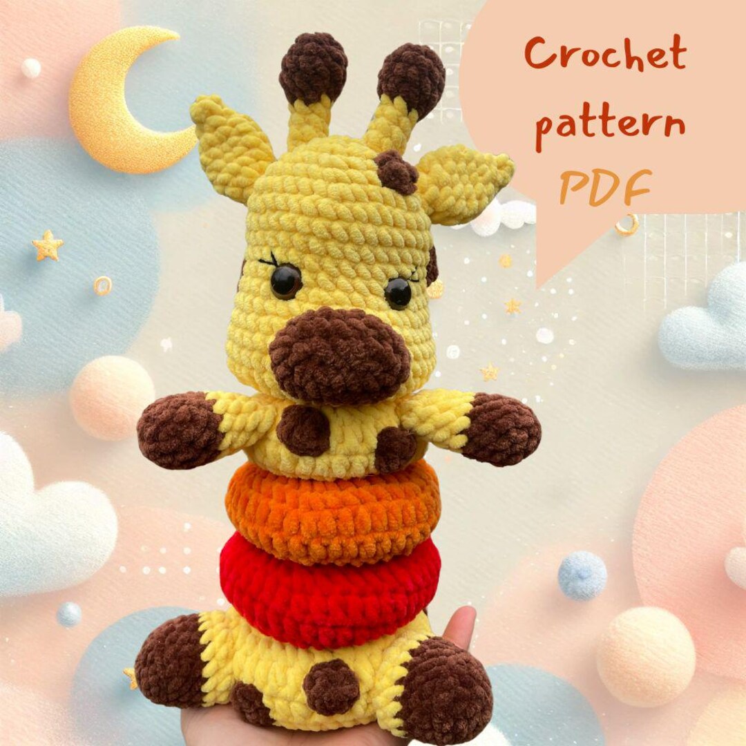 Crochet Giraffe Stacking Toy Pattern – Amigurumi PDF Tutorial, Baby ...
