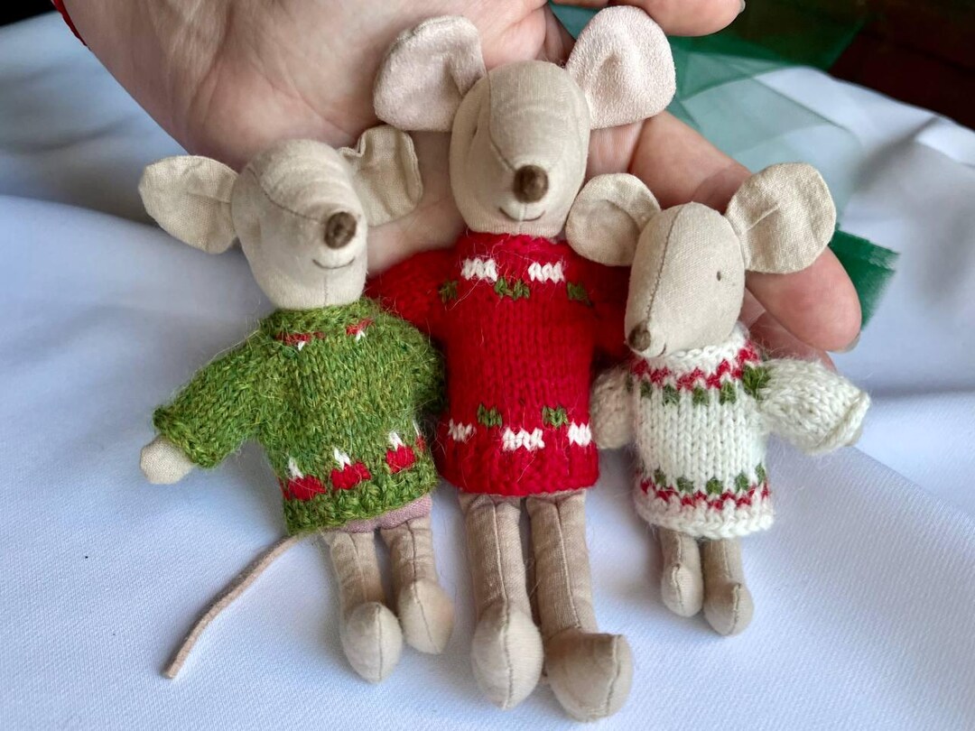 Maileg Mouse Christmas Sweater Outfit – Knitted Holiday Clothes for ...