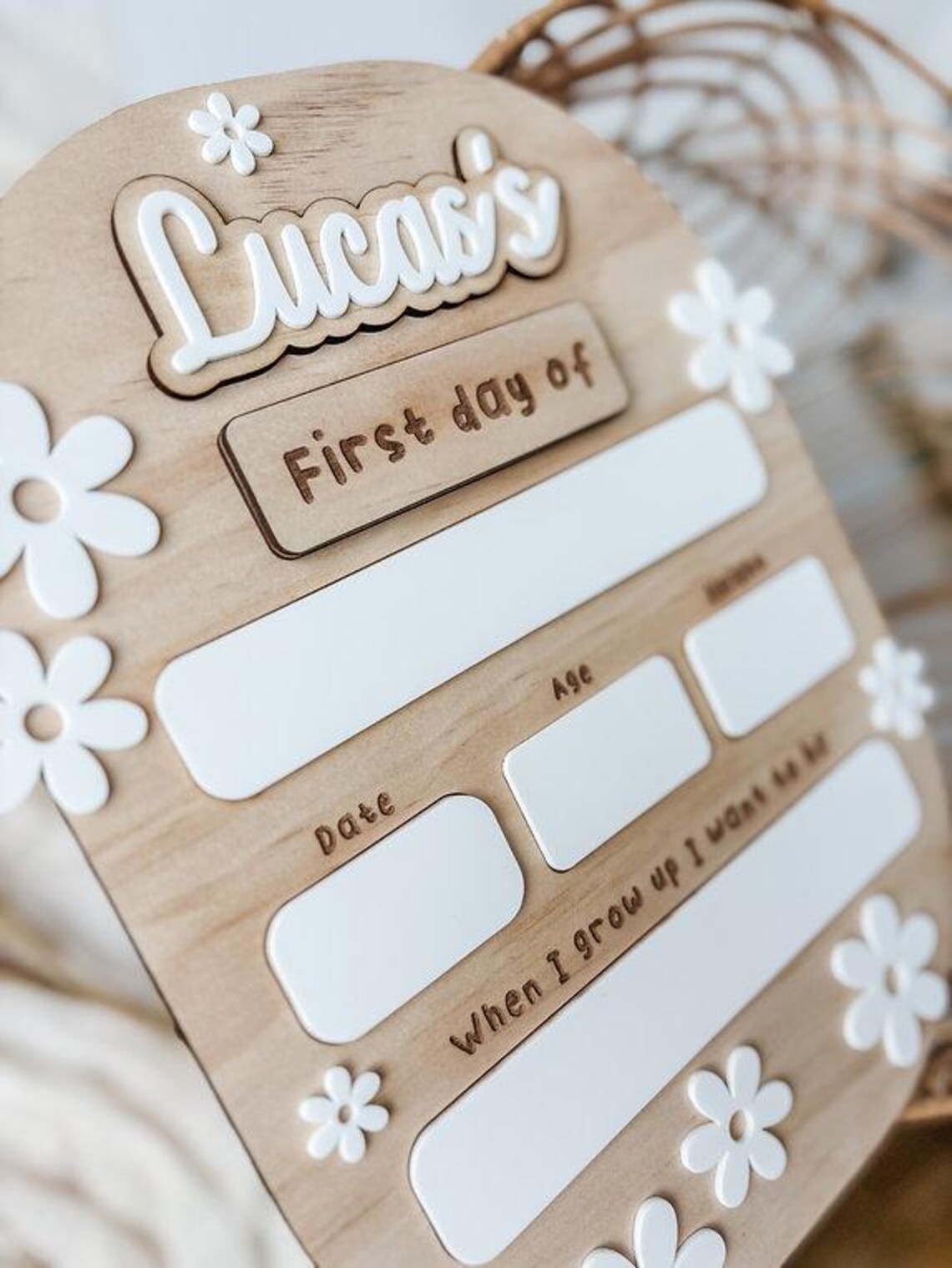 White Daisy Interchangeable First Day Board Back to School Board ...