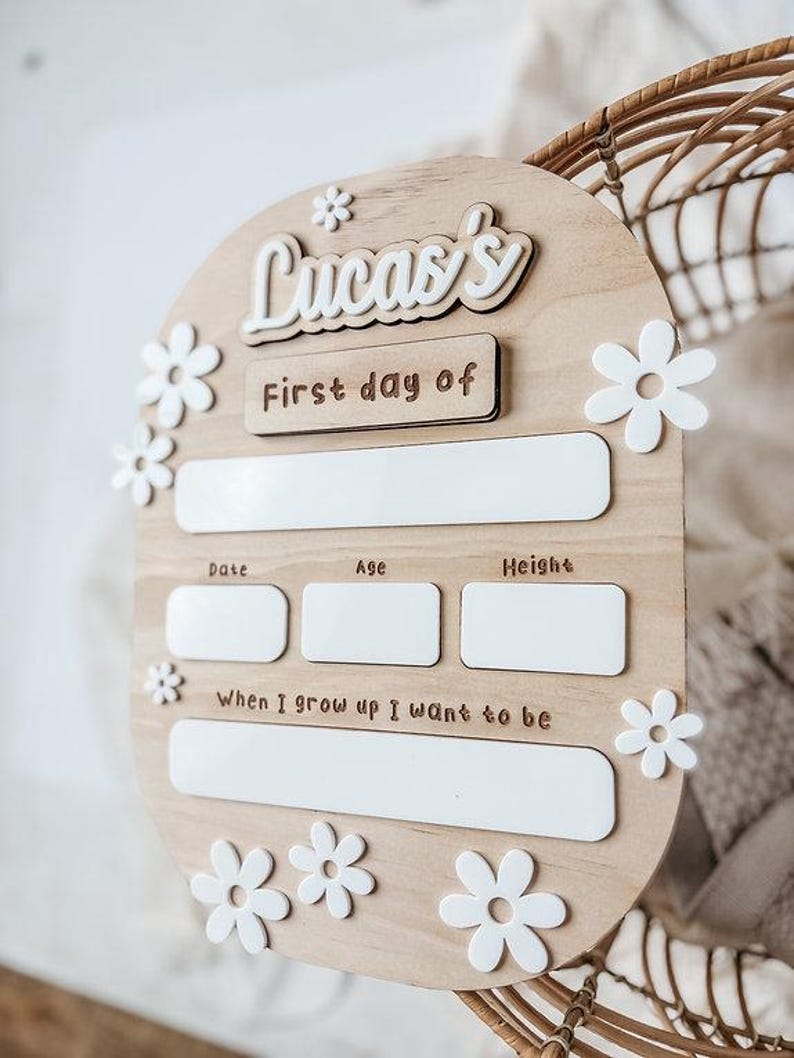 White Daisy Interchangeable First Day Board Back to School Board ...