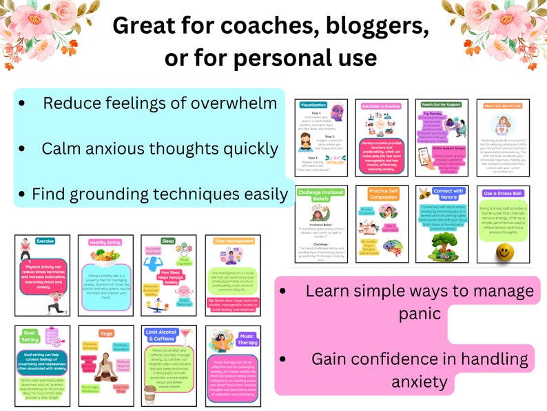 30 Printable Anxiety Coping Skills Flash Cards - Etsy