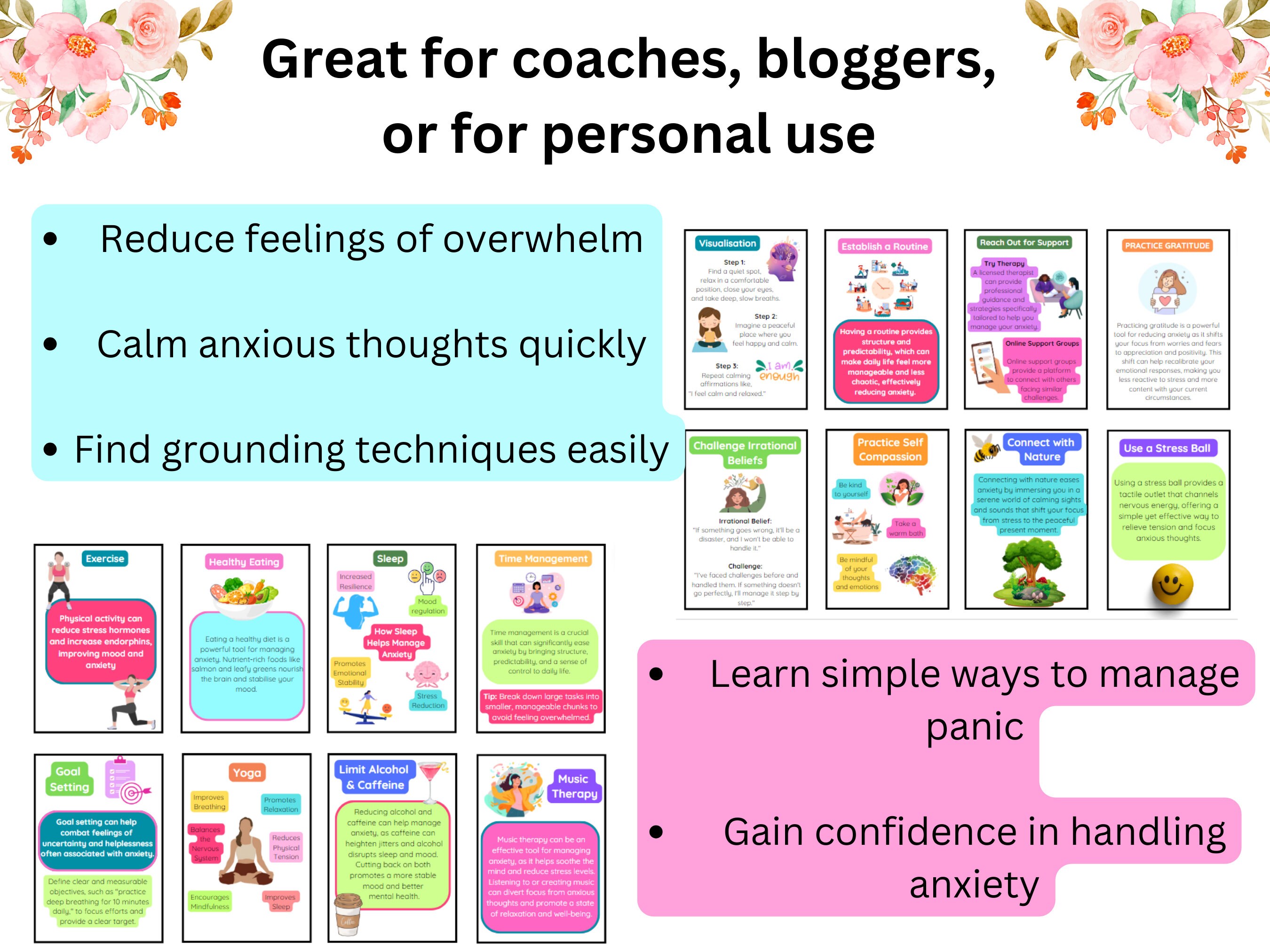 30 Printable Anxiety Coping Skills Flash Cards - Etsy