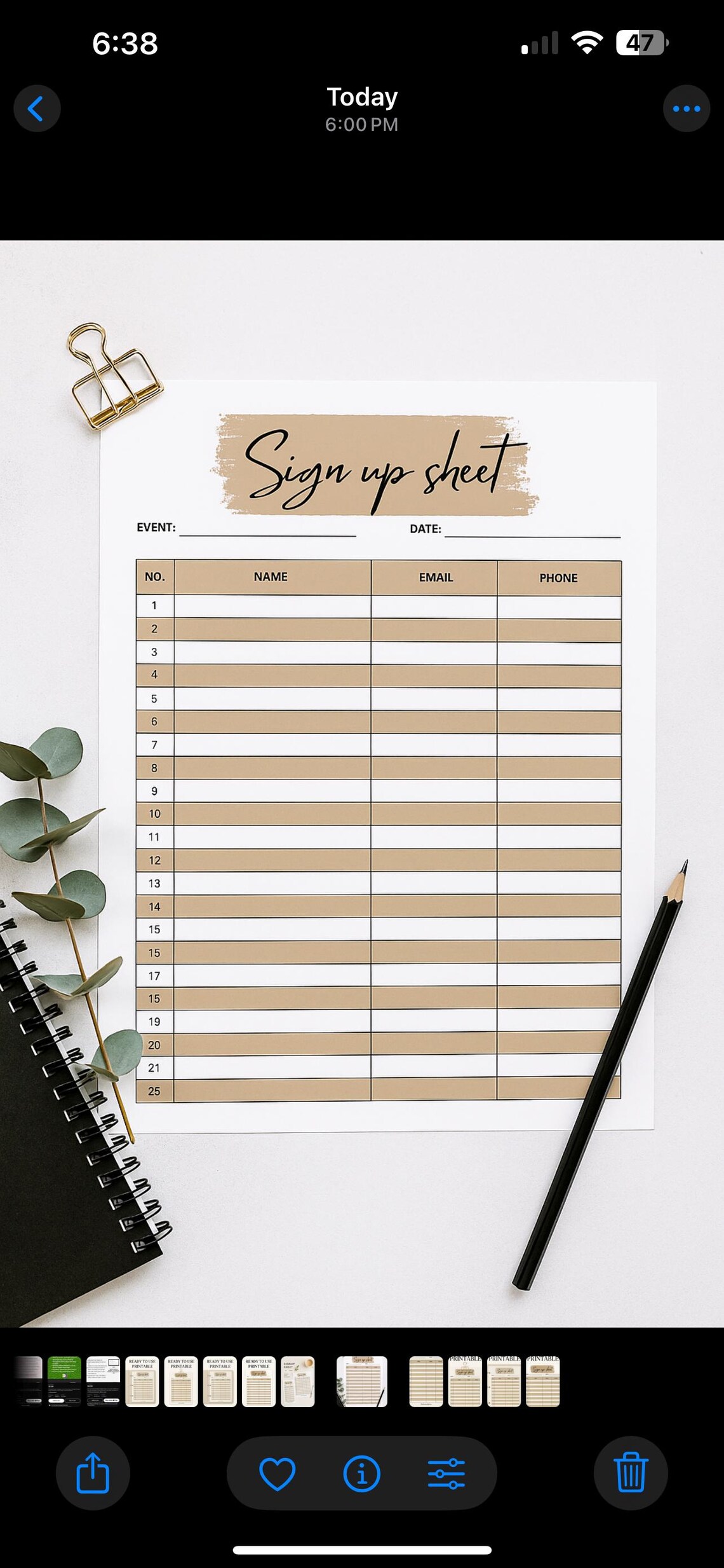 Minimalist Sign up Sheet Template | Printable & Editable | Neutral ...