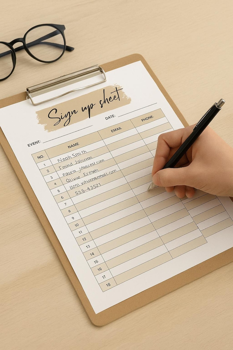 Minimalist Sign up Sheet Template | Printable & Editable | Neutral ...