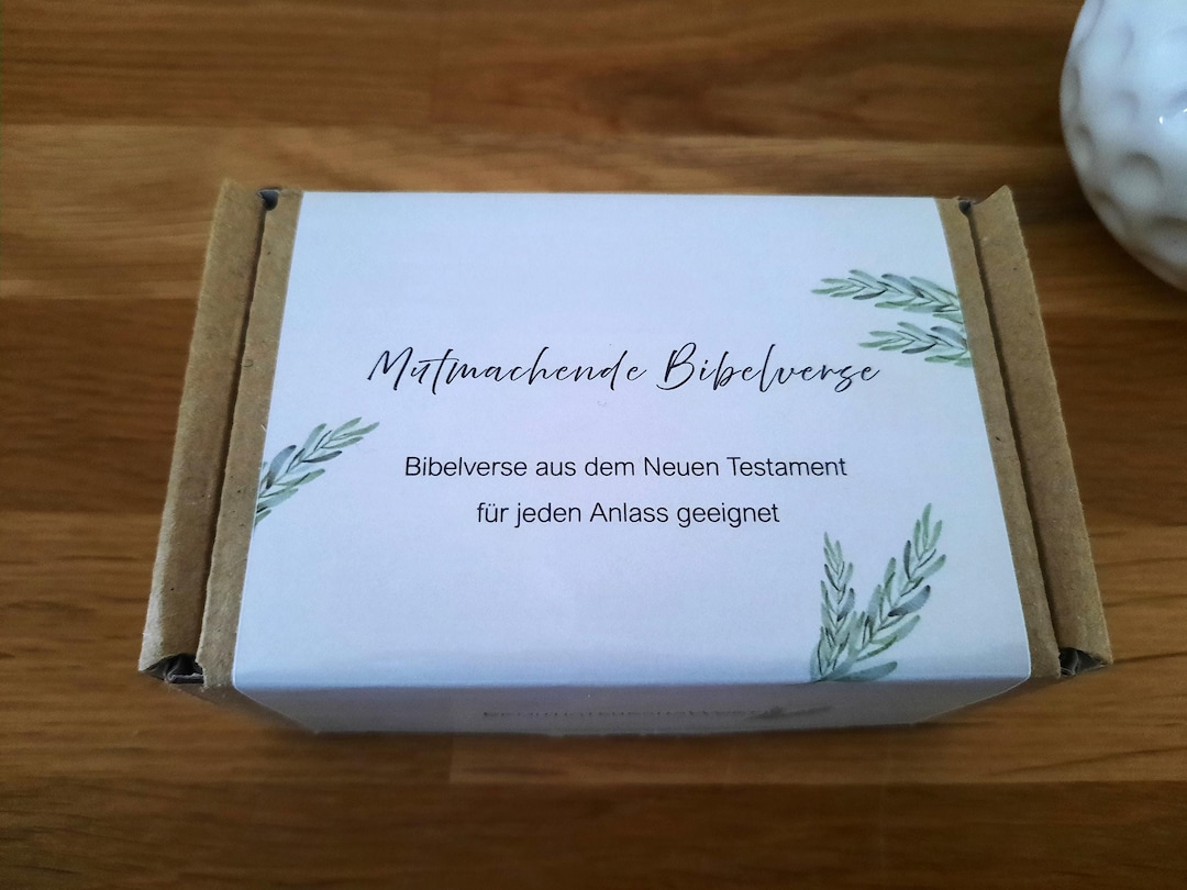 Card Box, Bible Verse Box, 50 Bible Cards, Gift Item, Encouraged by the ...