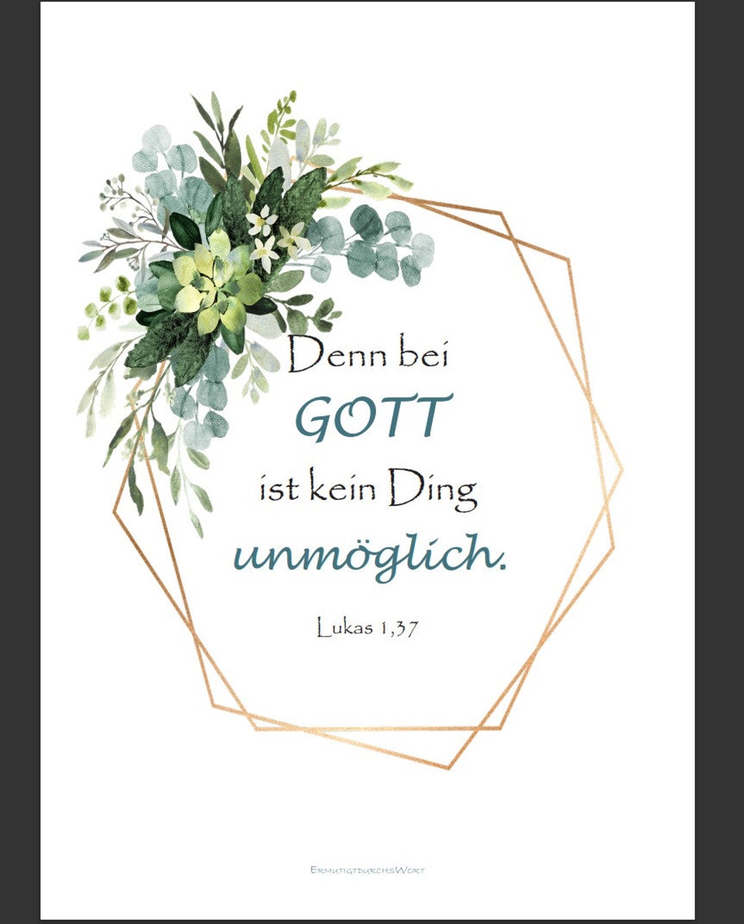 Christian Bible Verse Poster with God Nothing is - Etsy