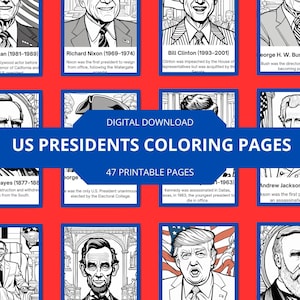 US Presidents Coloring Pages With Fun Facts | Presidential Printable ...