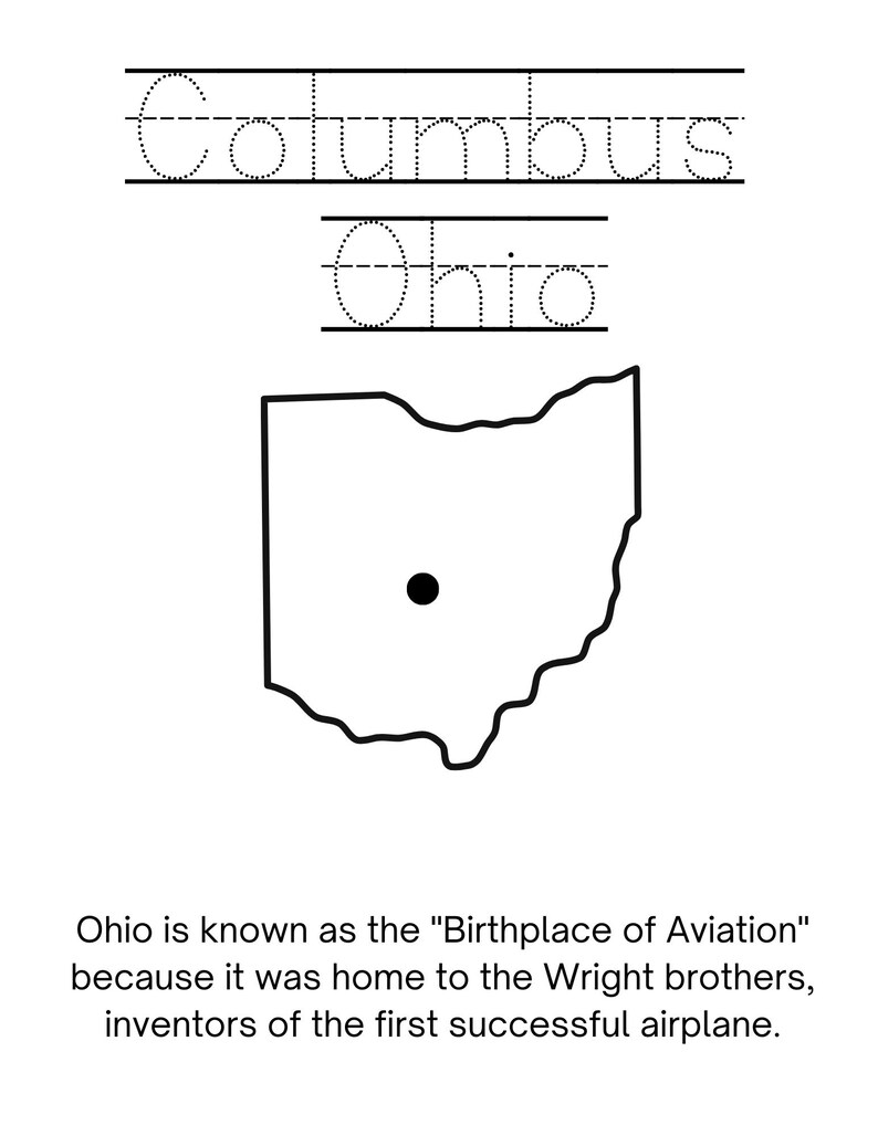 50 US States Coloring Pages With Capitals & Facts | Educational ...