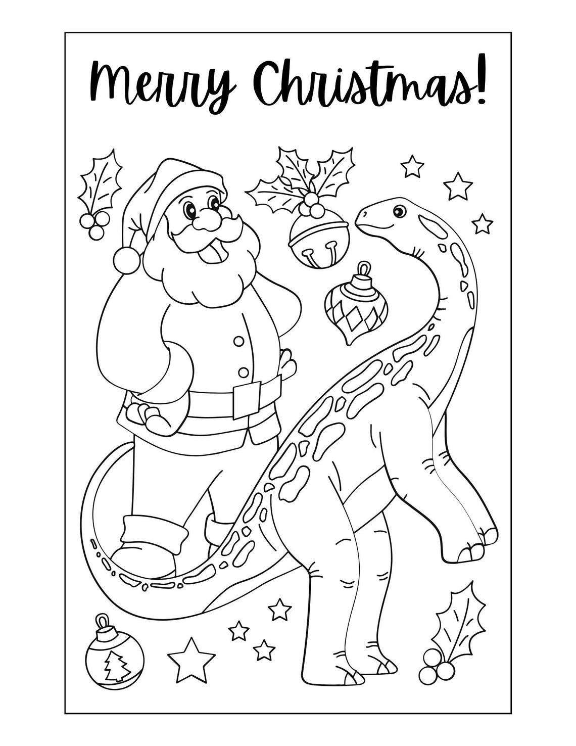 Dinosaur Christmas Coloring Pages - 9 Pages Christmas Activity for Kids ...