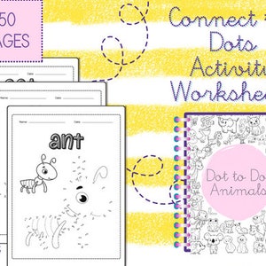Animal Connect the Dots Printables: 50 Pages of Fun! Instant Download ...