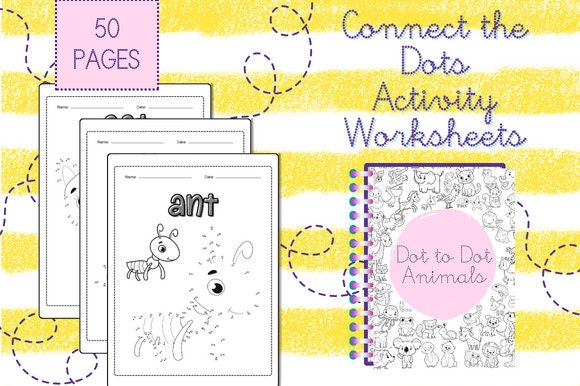 Animal Connect the Dots Printables: 50 Pages of Fun! Instant Download ...