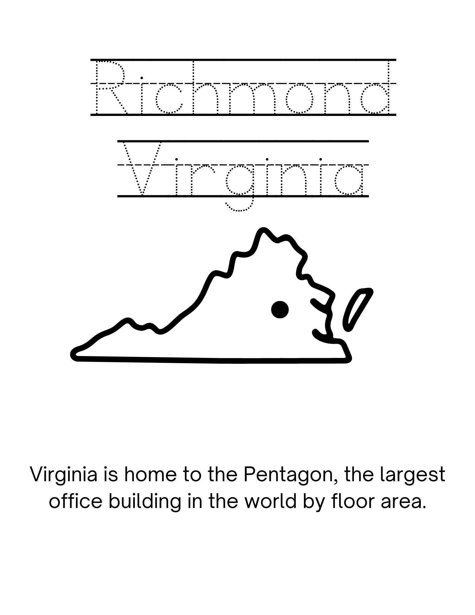 50 US States Coloring Pages With Capitals & Facts | Educational ...