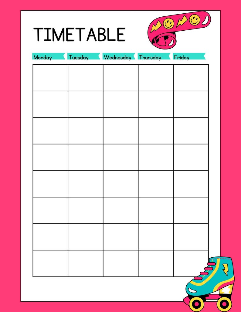 Retro 90's Themed Printable Teacher Planner | Teacher Planner PDF | Fun ...