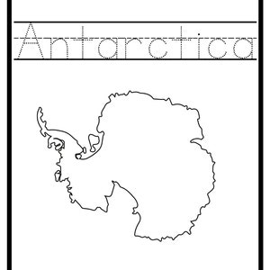 Printable Continents Coloring Book With Spelling and Writing Guides for ...