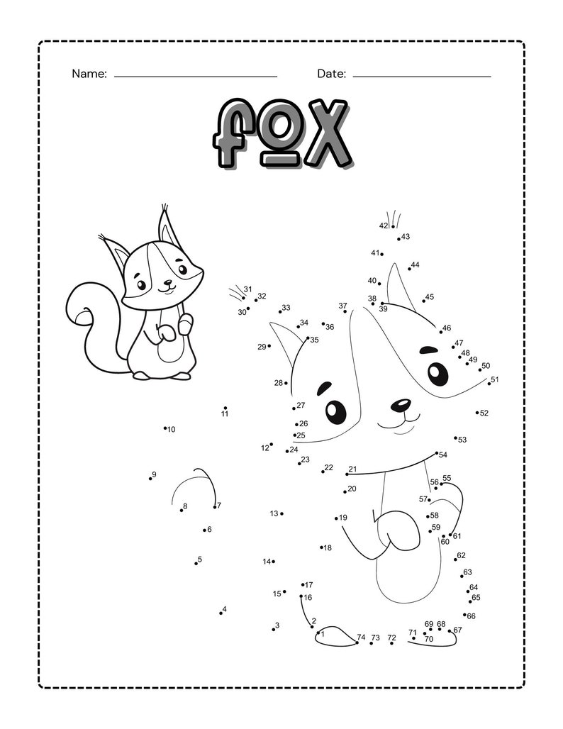 Animal Connect the Dots Printables: 50 Pages of Fun! Instant Download ...